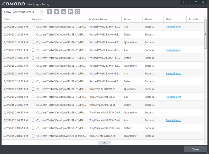 Antivirus Logs, Virus Protection Software, Antivirus Events Log |Internet Security